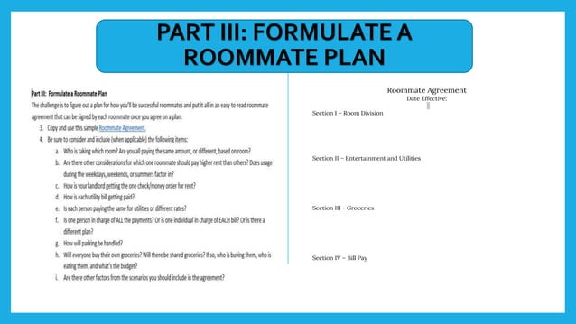 Budgeting with roommates | PPT