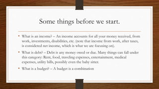 Budgeting your life | PPT