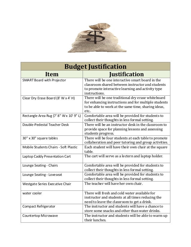 Budget Justification 1 Budget Justification 1