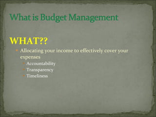 Budget Management | PPT