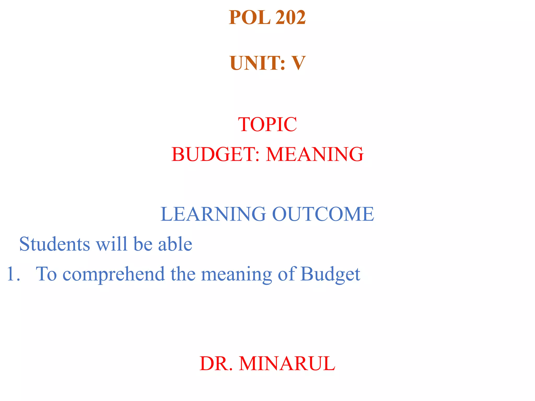 BUDGET MEANING.ppt