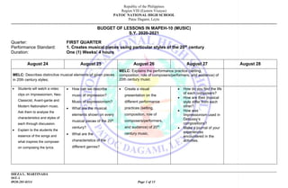 BUDGET OF LESSONS-MAPEH-10 1ST QUARTER.docx