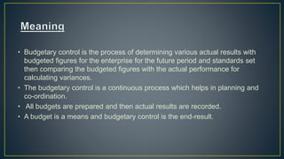 Budgetary control | PPTX | Business Accounting & Finance | Business