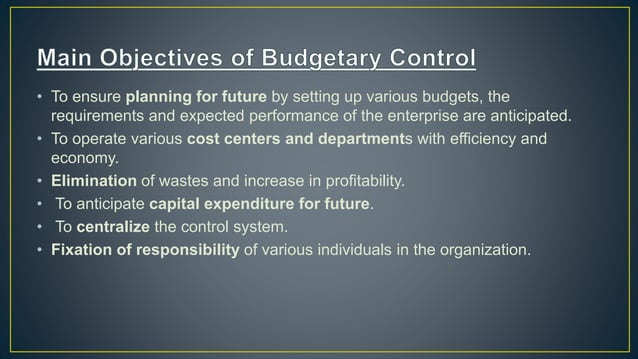 Budgetary control | PPTX | Business Accounting & Finance | Business