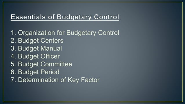 Budgetary control | PPTX | Business Accounting & Finance | Business
