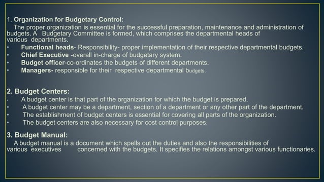 Budgetary Control Pptx Business Accounting Finance Business
