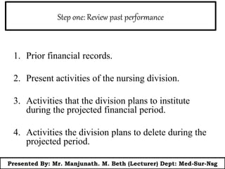 Budget planning in nursing administration | PPTX