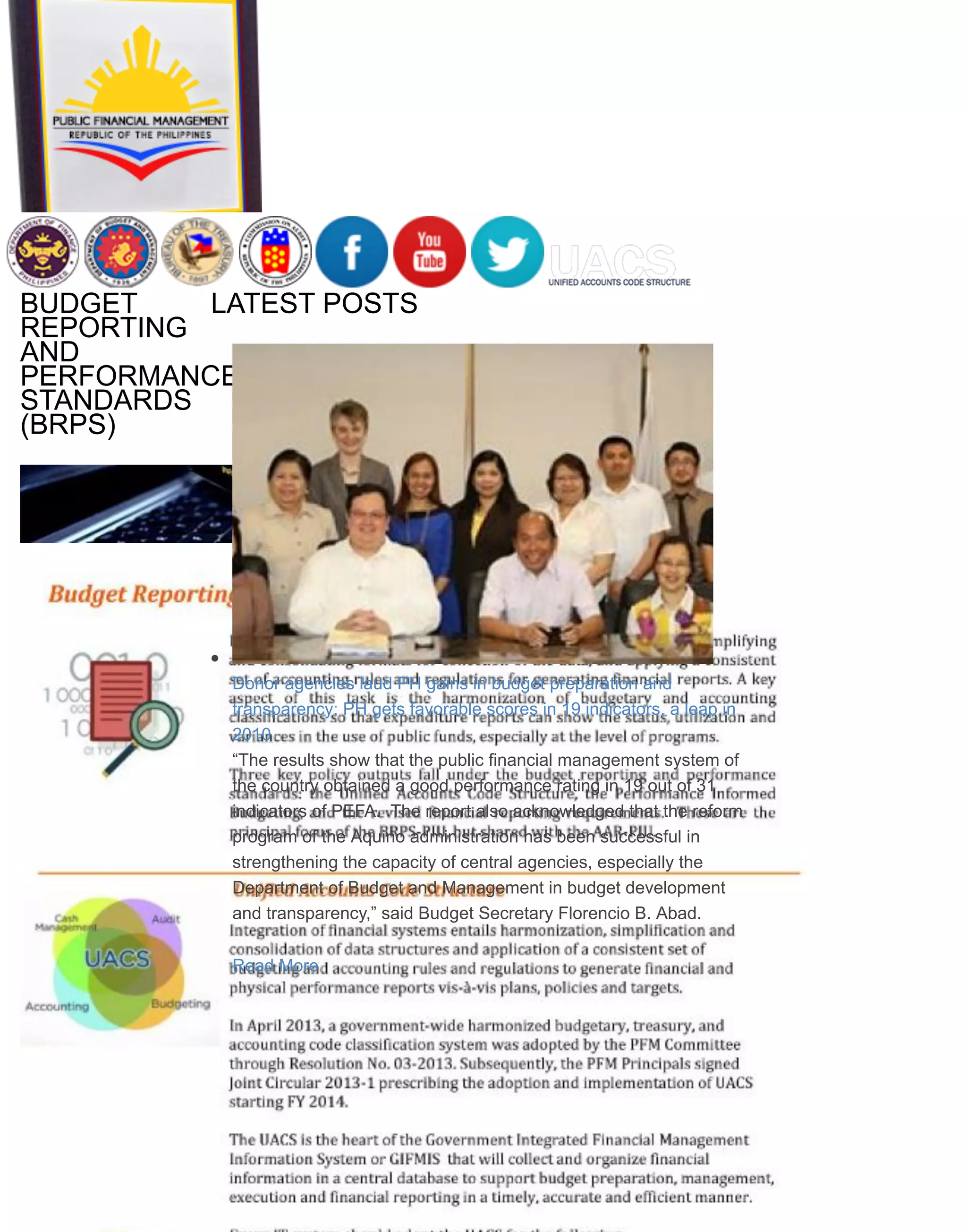 Budget reporting and performance standards (brps) projects | PDF