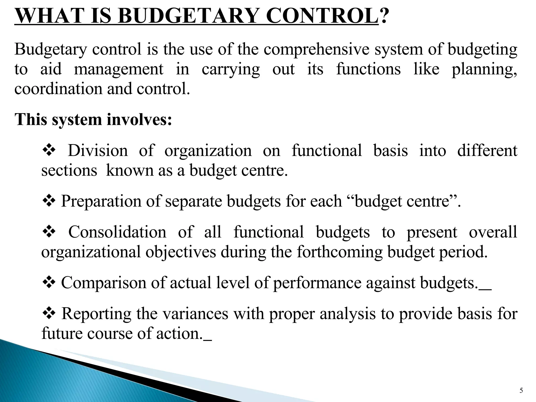 Budget and Budgetary Control | PPT