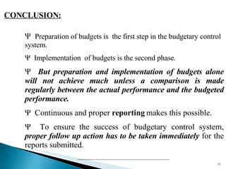 Budget and Budgetary Control | PPT