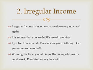 Budgets & household income | PPTX