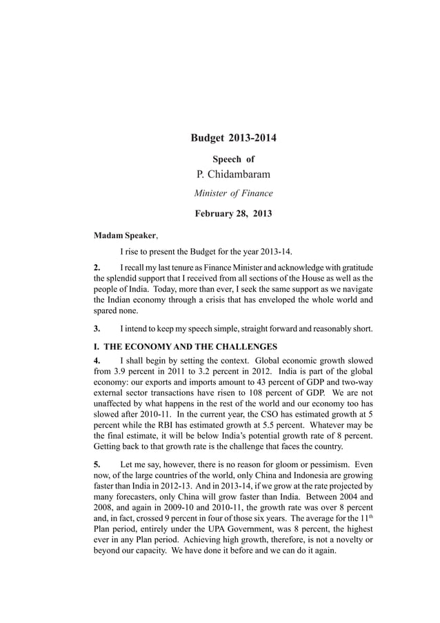 Budget speech | PDF