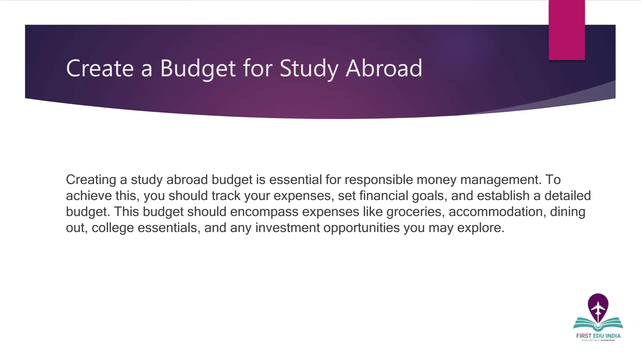 Study Abroad Budget Plans | PPTX