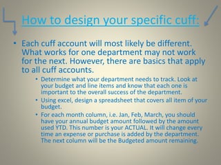 Budget to Actual Cuff Account | PPTX