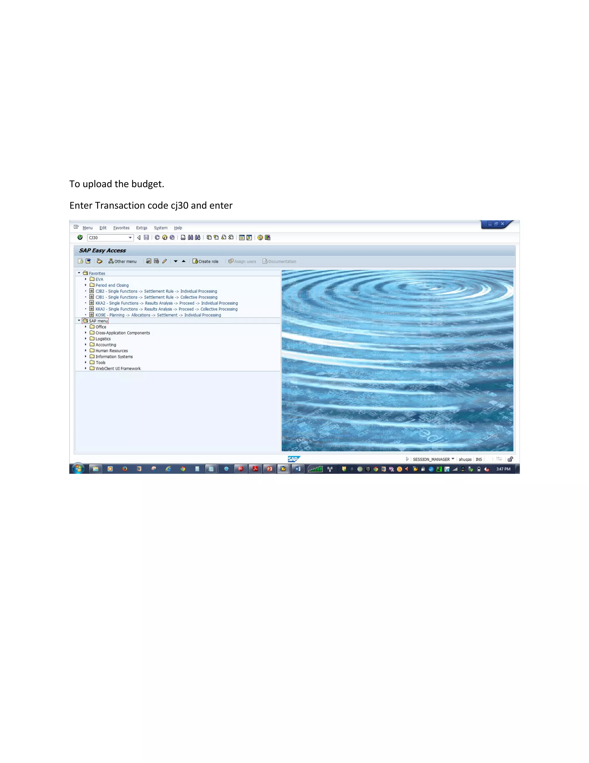 Budget upload process in SAP PS | DOC