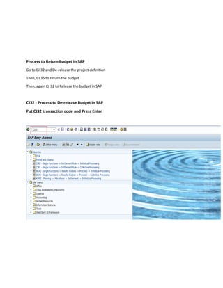 Budget upload process in SAP PS | DOC