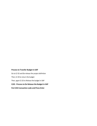 Budget upload process in SAP PS | DOC