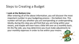 Budget with a spreadsheet | PPTX