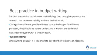 Budget writing | PPTX