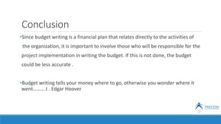 Budget writing | PPTX