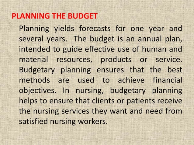 Budgeting in nursing | PPT