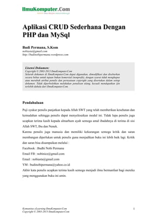 Budi aplikasi-crud-sederhana-dengan-php-dan-my sql-libre | PDF
