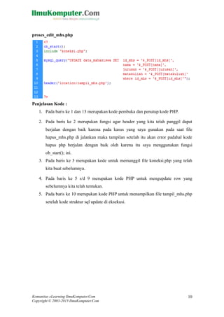 Budi aplikasi-crud-sederhana-dengan-php-dan-my sql-libre | PDF