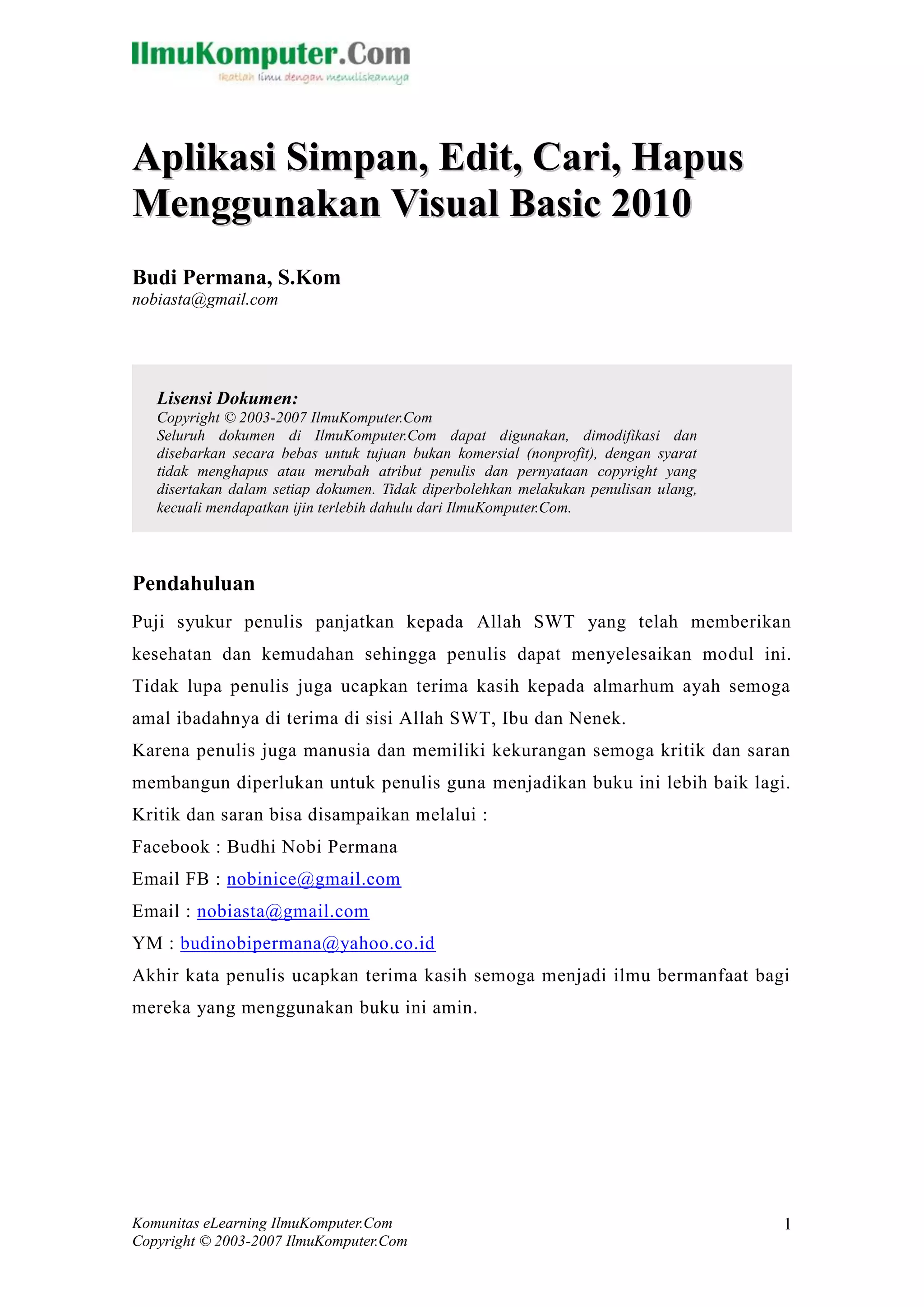 aplikasi-edit-simpan-hapus-cari-data-menggunakan-visual-basic-20101 | PDF