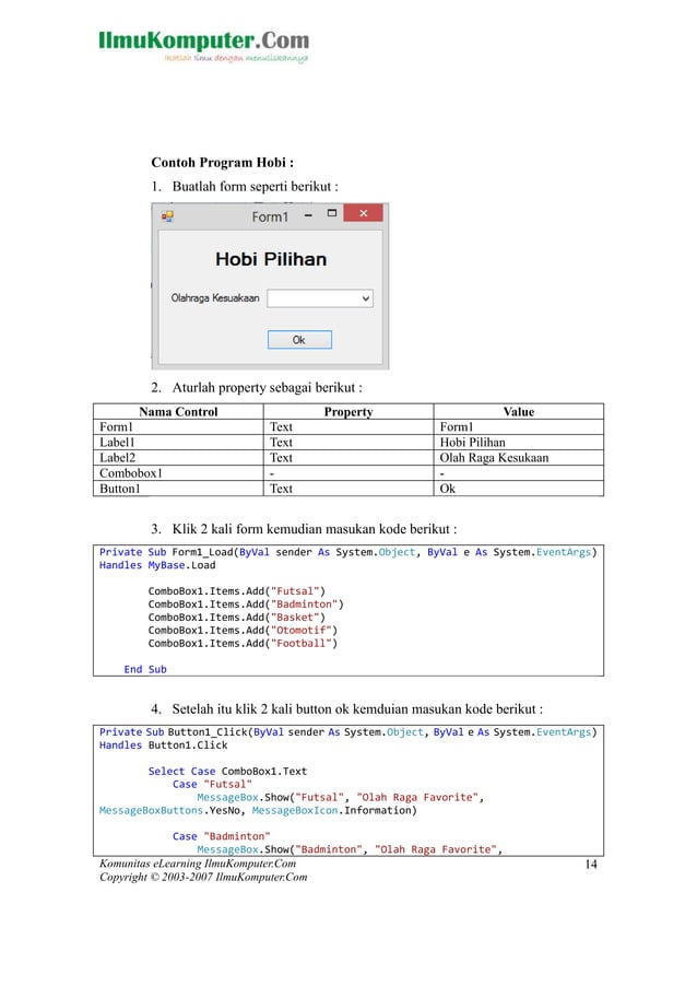 Budi aplikasi-penggunaan-if-then-else-dan-select-case-pada-visual-basic-2010 | PDF