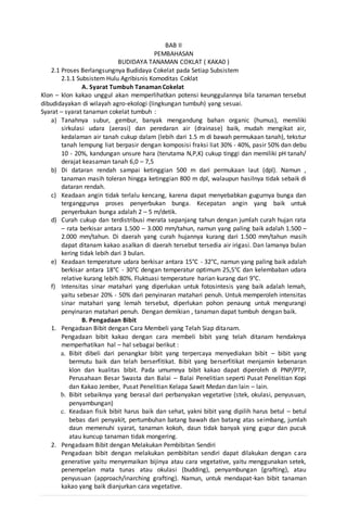 Budidaya cokelat kakao | DOCX