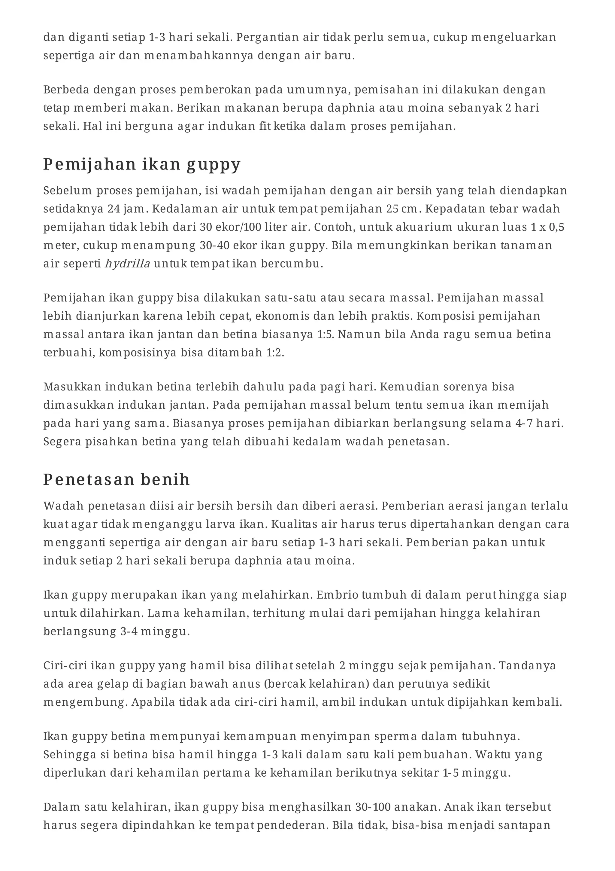 Budidaya Ikan guppy | PDF