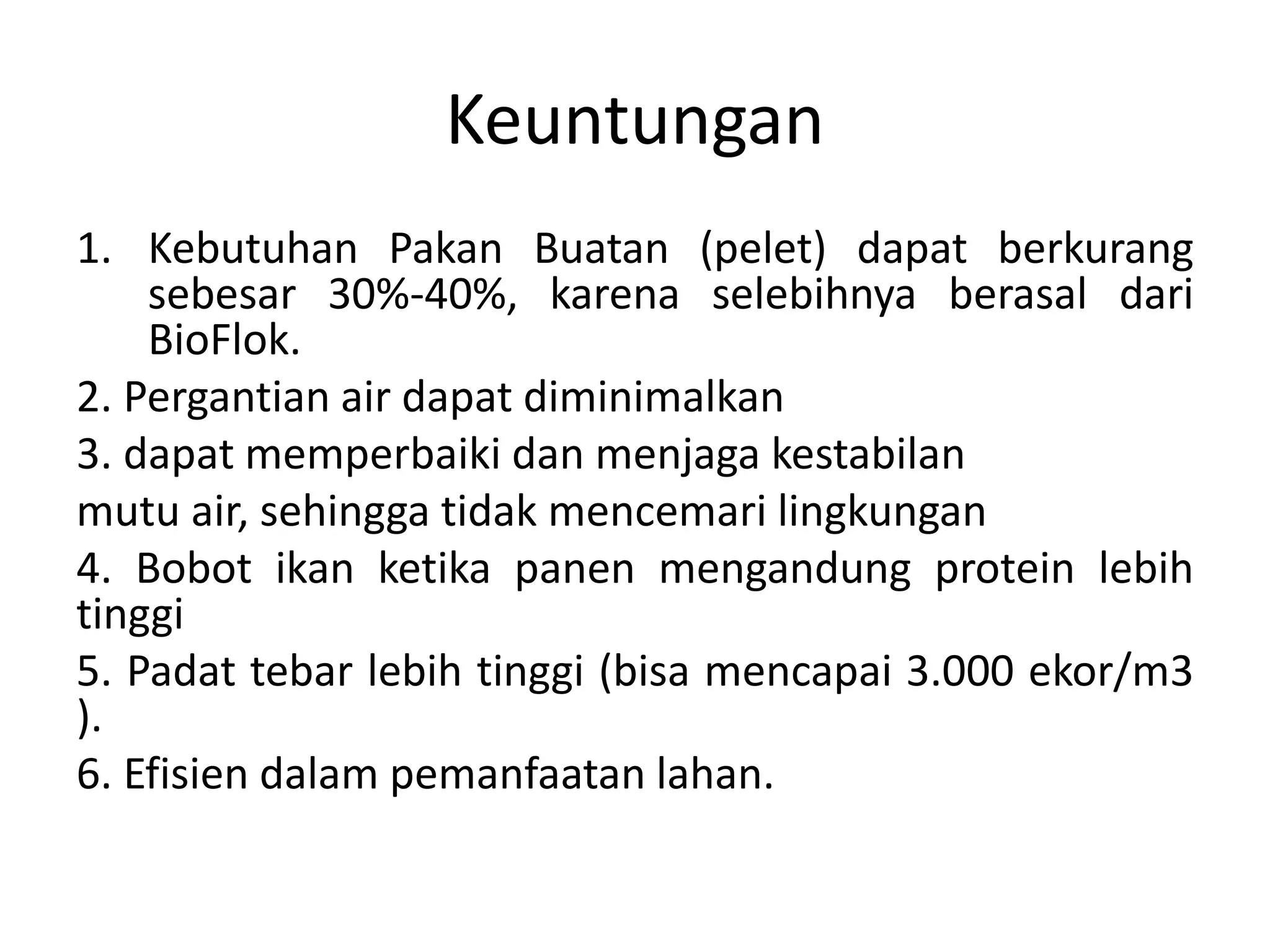 Budidaya ikan air tawar dengan bio flok | PPTX