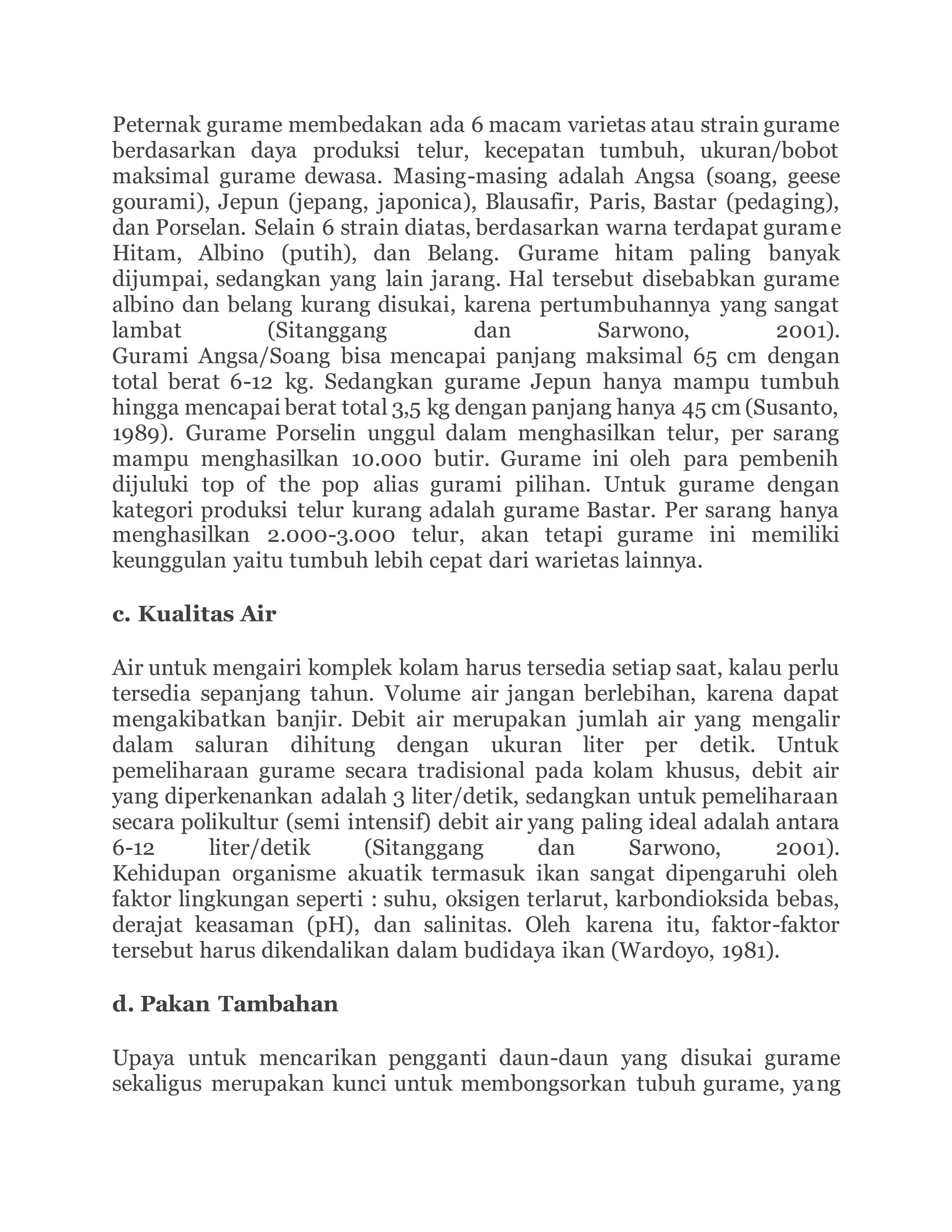 Budidaya ikan gurame | DOCX