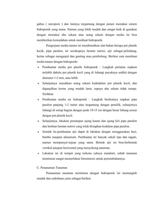 Budidaya mentimun menggunakan arang sekam | PDF