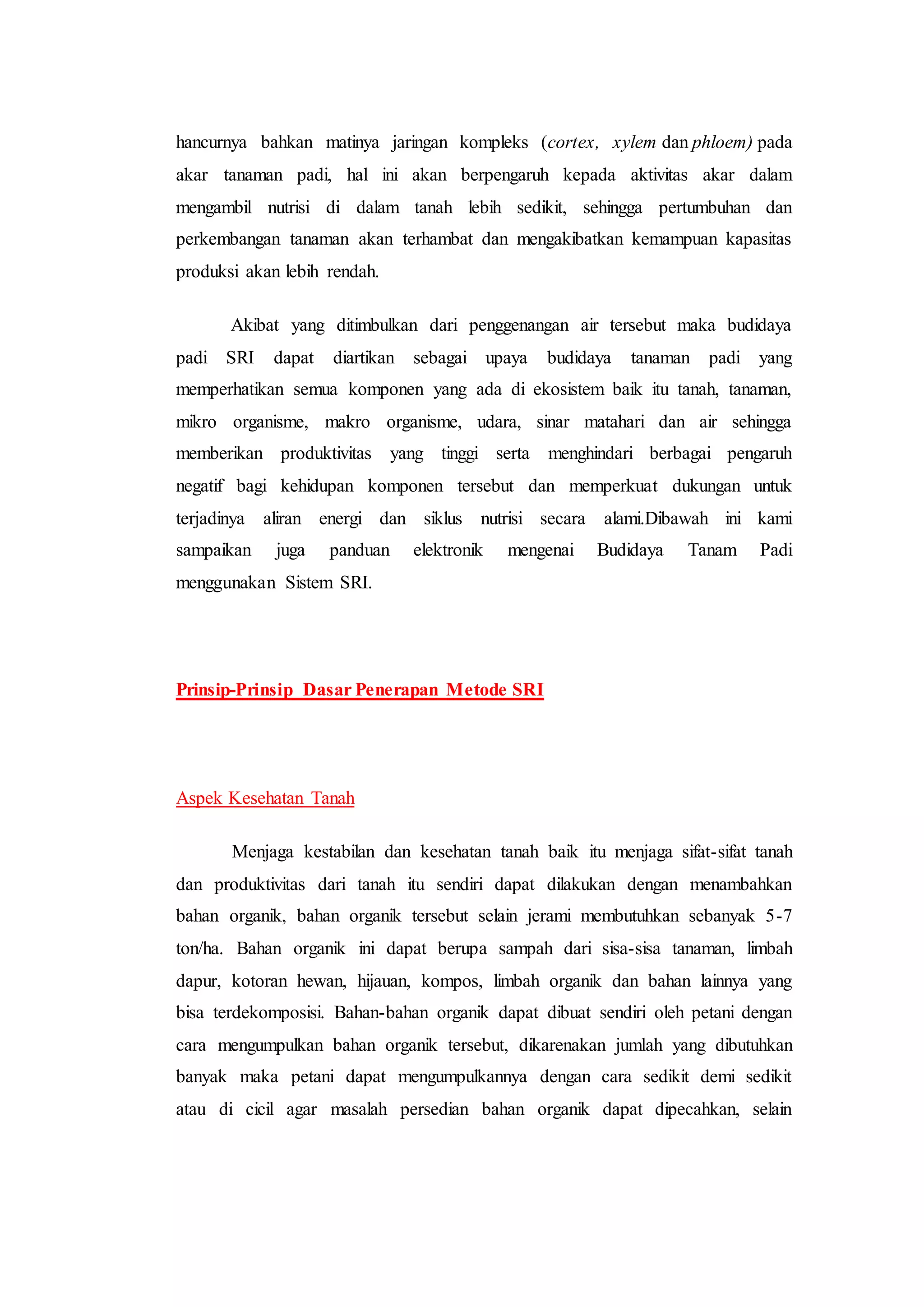 Budidaya padi dengan metode sri | DOCX