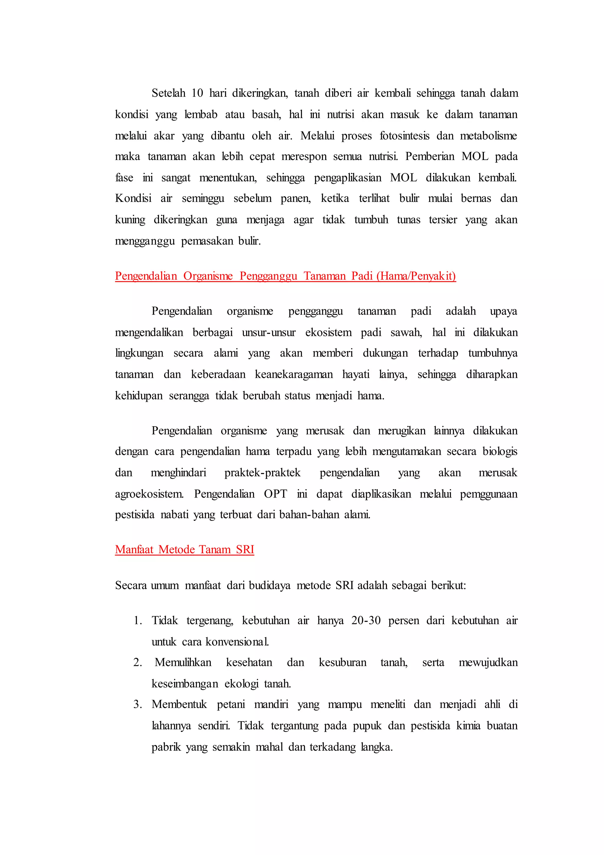 Budidaya padi dengan metode sri | DOCX