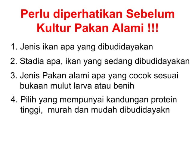 Budidaya pakan alami | PPT