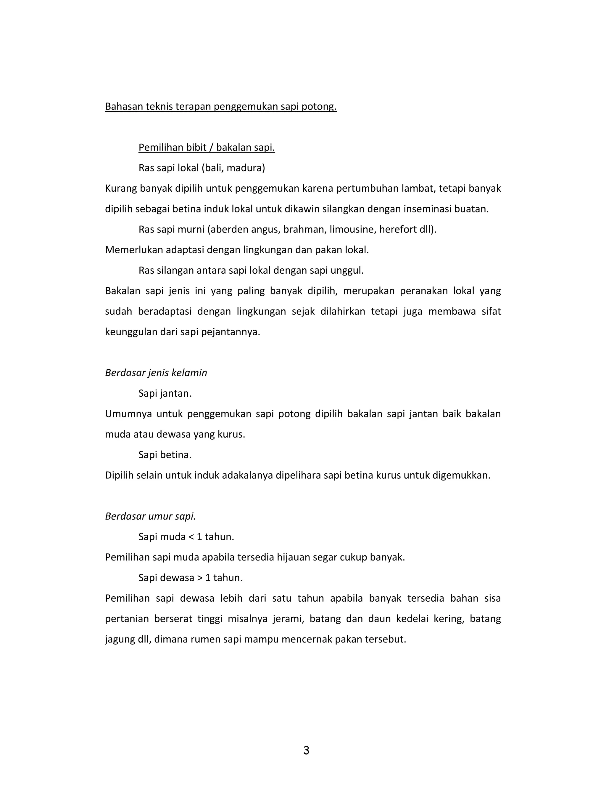 Budidaya Sapi | PDF