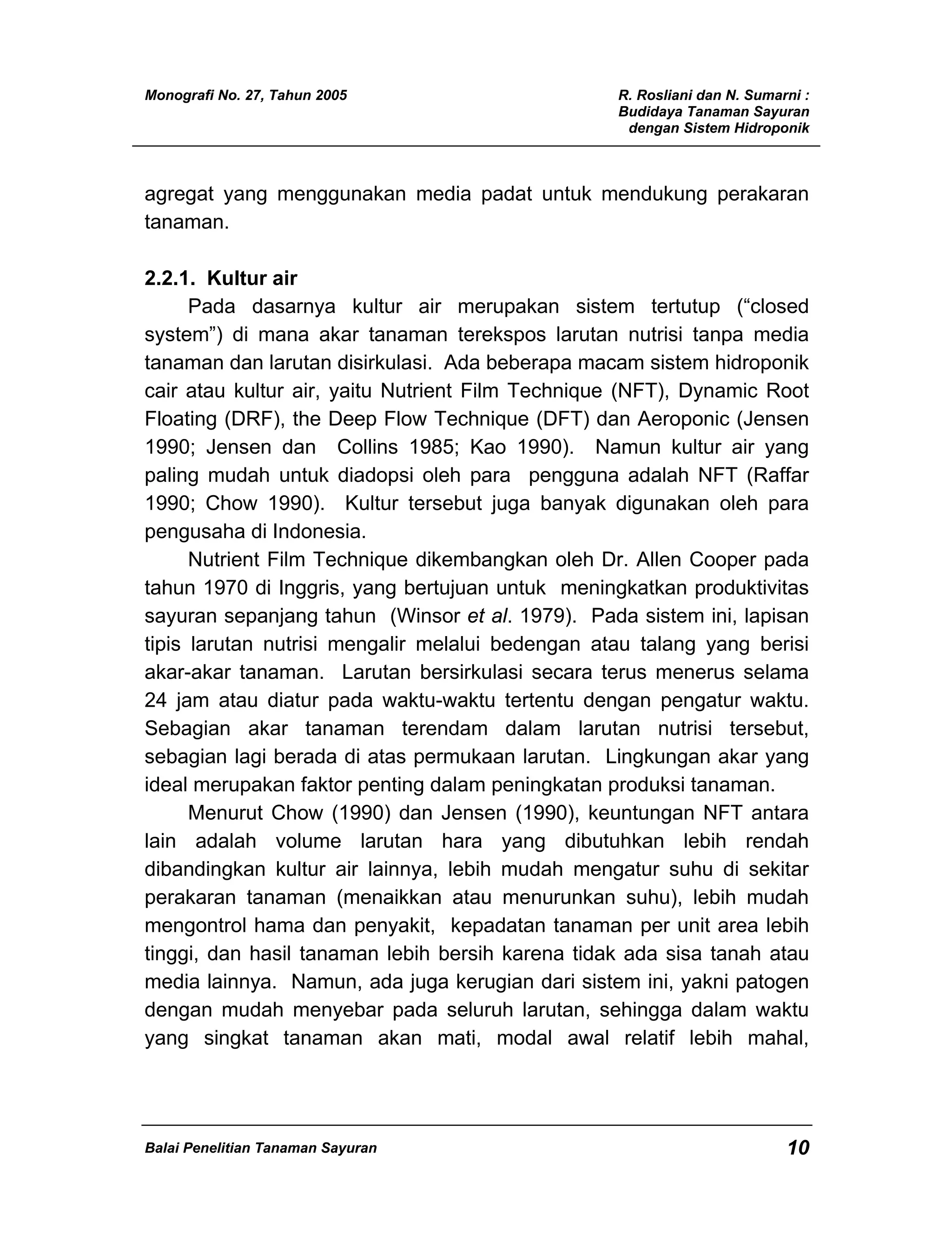 Budidaya sayuran dengan sistem hidroponik | PDF