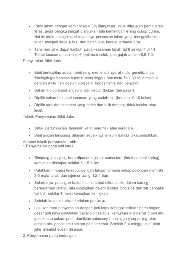 Budidaya tanaman jahe | PDF