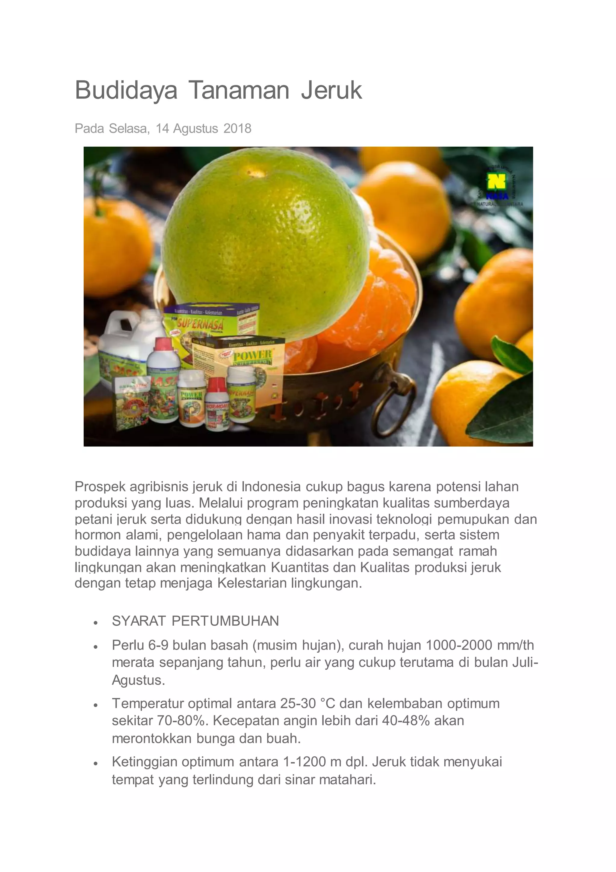Budidaya tanaman jeruk | PDF