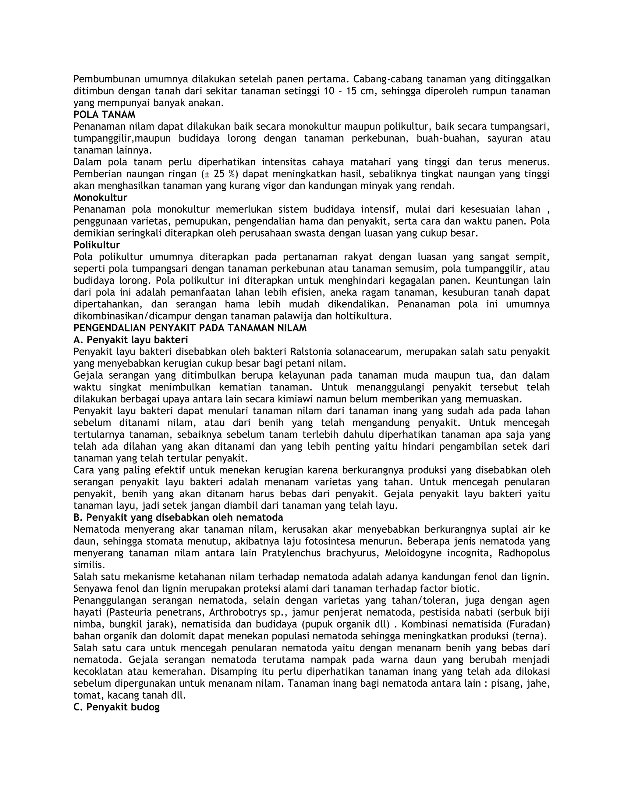 Budidaya tanaman nilam | DOCX