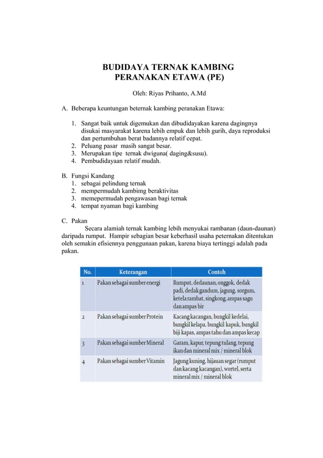Budidaya ternak kambing | DOC