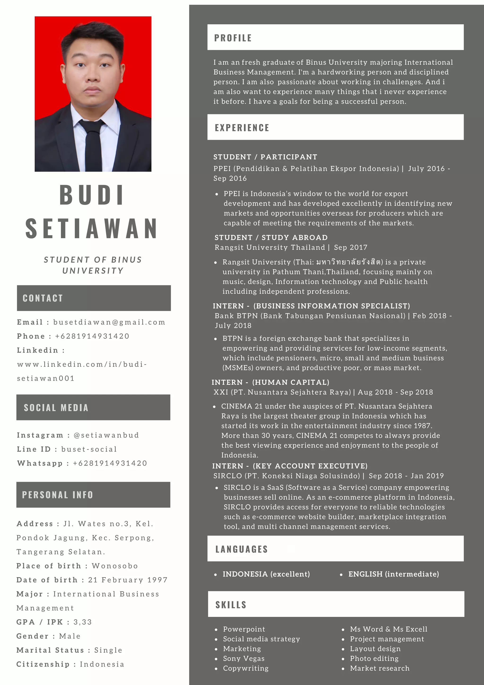 Budi Setiawan - Resume (CV) | PDF