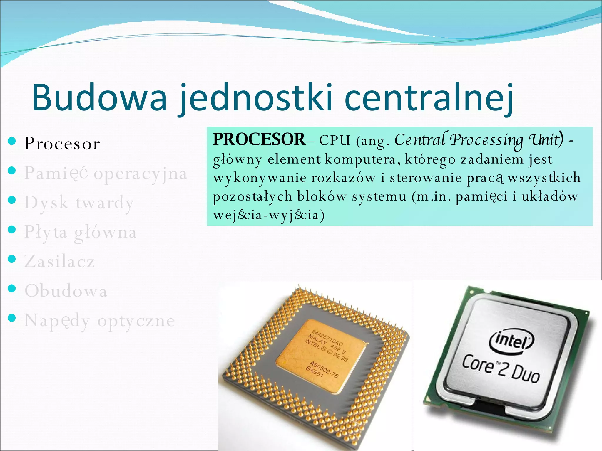 Budowa Komputera | PPT