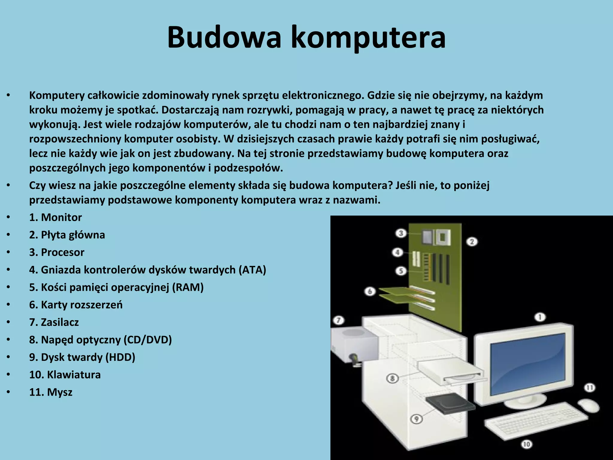 Budowa komputera | PPT | Data Storage and Warehousing | Computing