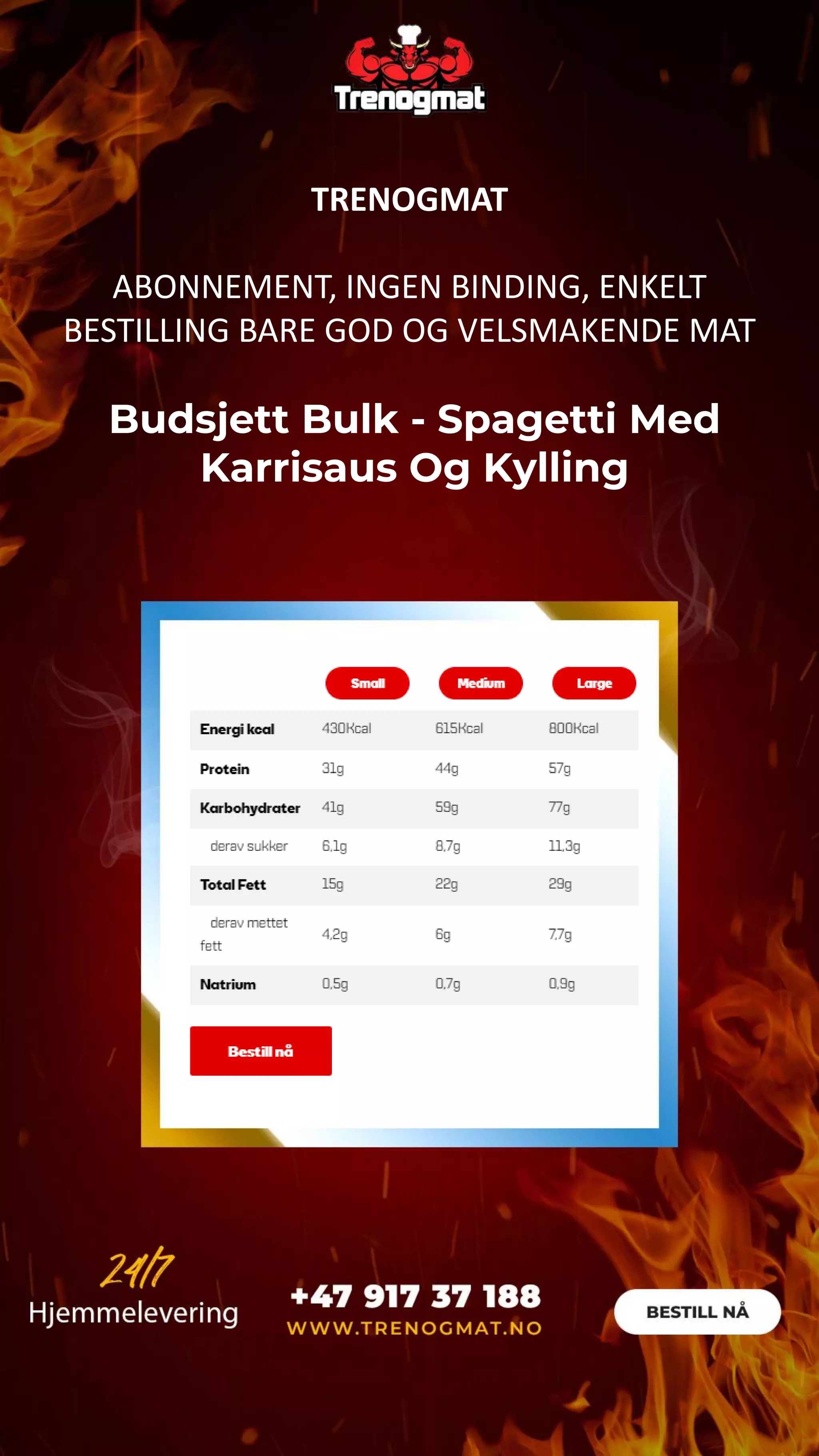 Budsjett Bulk - Spagetti Med Karrisaus Og Kylling - TrenogMat | PDF ...