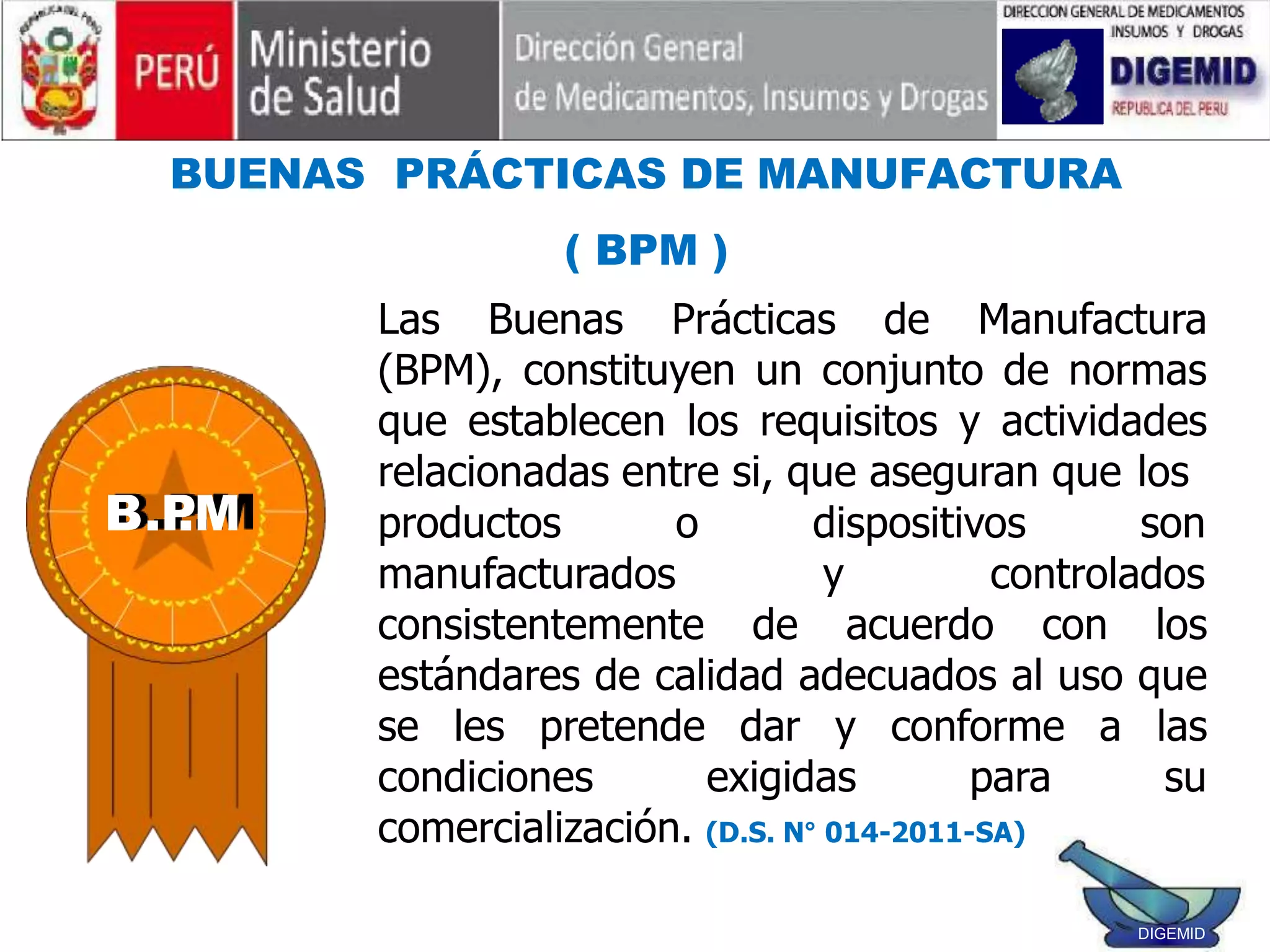 Buenas Practicas de Manufactura (BPM)-Aseguramiento de la calidad--QF ...