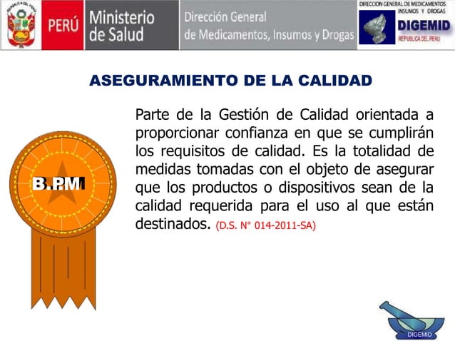 Buenas Practicas de Manufactura (BPM)-Aseguramiento de la calidad--QF ...