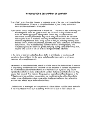 Buencafe handbook | DOC